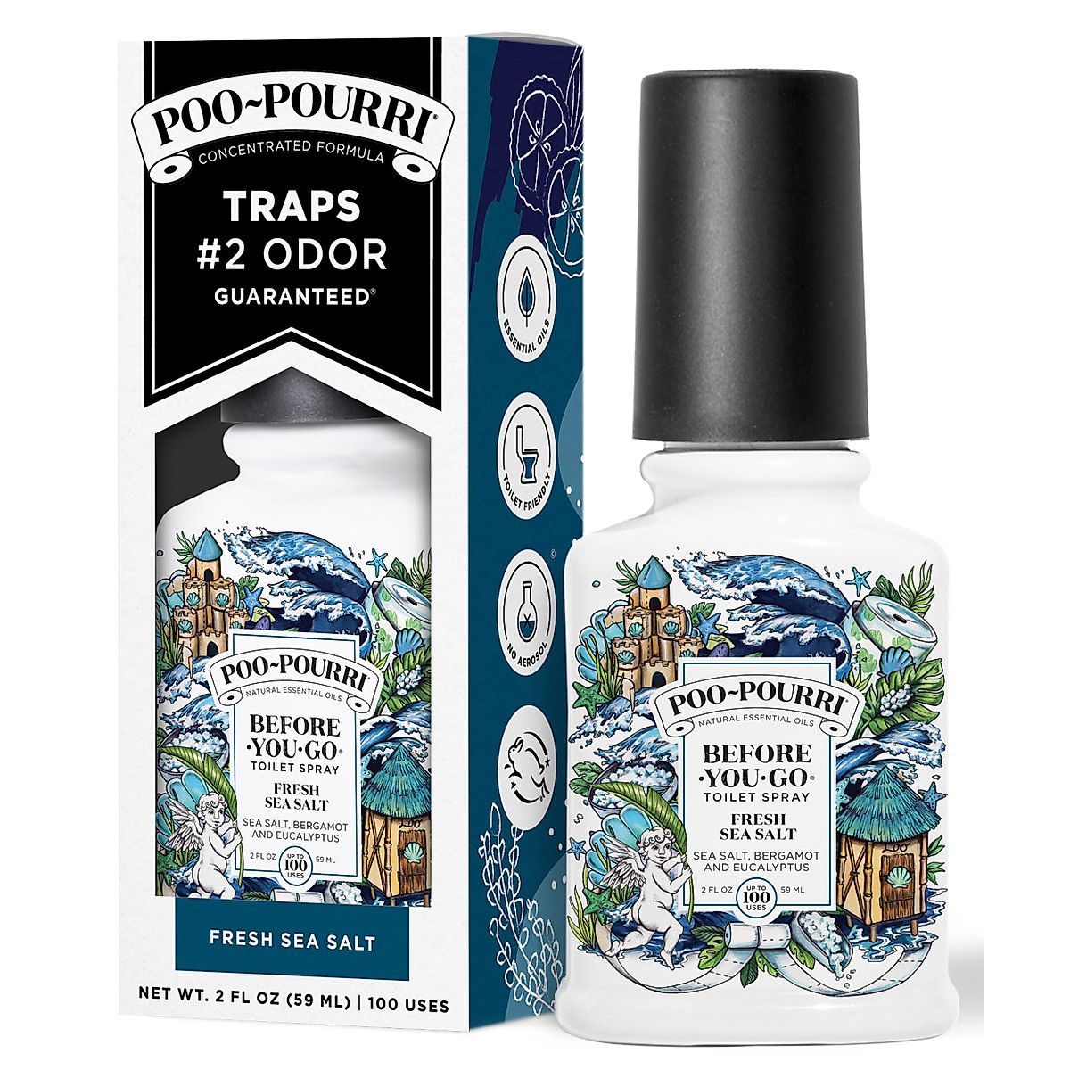 Poo-Pourri Before-You- go Toilet Spray, 2 Fl Oz (Pack of 1), Fresh Sea Salt