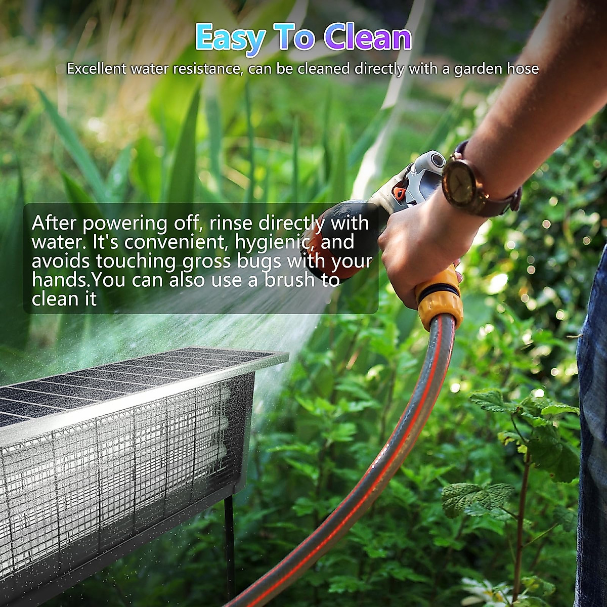 Powerful Large Solar Bug Zapper Outdoor for 3500 sq.ft, Poartable Rechargeable Mosquito Zapper with High Powered, Cordless Solar Fly Zapper for Patio Garden Backyard RV Camping Pond Pest Control