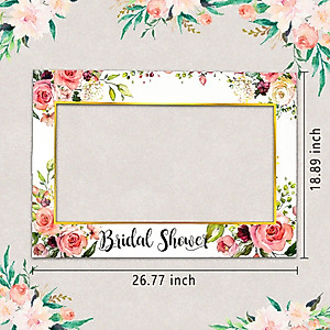 JeVenis Floral Bridal Shower Photo Booth Props Bride to Be Photo Booth Frame Floral Bridal Shower Party Supplies Hen Party Bachelorette Party Supplies