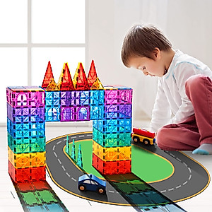 Magnetic Tiles STEM Building Toys for 3+ Year Old Boys Girls 102PCS Magnet Blocks Kindergarten Classroom Must Haves Sensory Toys Preschool Learning Educational Toys Kid Age 3-5, 4-6, 6-8 Gifts