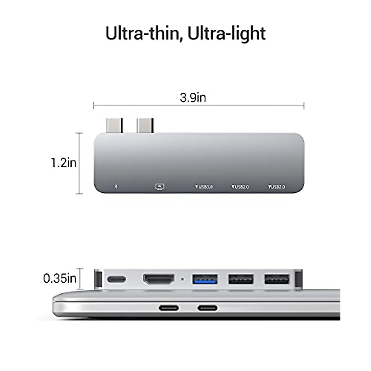 USB C Adapter for MacBook Pro 2020, MacBook Adapter HDMI, MacBook Air M1 USB Multiport USB C Hub with 4K HDMI, Thunderbolt 3, for MacBook Pro 13"-16" 2021-2016, MacBook Air 2021-2018