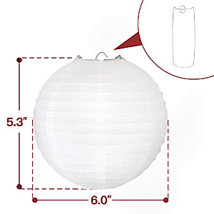 Novelty Place 6 inch White Paper Lanterns (Pack of 10) - Great Chinese/Japanese Home, Party & Wedding Decorations