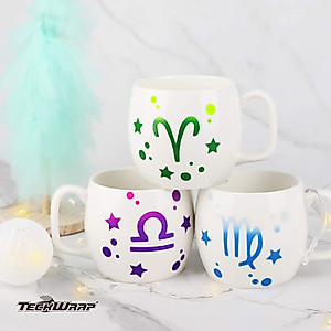 TECKWRAP Cold Sensitive Color Changing Vinyl for Craft Cutter Adhesive Permanent Vinyl Sheets(Translucent to Blue, Red, Purple,Orange,Yellow,Green),12" x 12" 6 Sheets/Pack