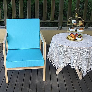 youngseahome Patio Seat Cushion Covers,Washable Slip Covers Replacement,Waterproof Outdoor Furniture Chair Cushion Pillow Seat Cover for Couch,Garden,Sofa,Aqua,22"×20"×4"(4 Covers Only)