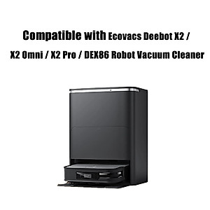 Odashen 17pcs Replacement Accessories Set for Ecovacs Deebot X2 / X2 Omni / X2 Pro / DEX86 Vacuum Cleaner Spare Parts, 1 Main Brush, 4 Side Brush, 4 Hepa Filters, 4 Dust Bags, 4 Mop Cloths