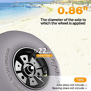 Bonnlo Replacement Balloon Wheels 12" Big Beach Sand Tires for Kayak Dolly Canoe Carts Buggy with Free Air Pump (2-Pack)
