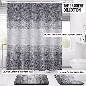 OLANLY Waffle Shower Curtain 72x72 Inches, Heavyweight Fabric, Machine Washable, Waterproof, Hotel Luxury Spa, Simple Modern Grey Shower Curtains for Bathroom, Guest Bath, Stalls and Tubs