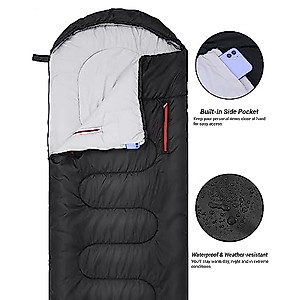Sportneer Sleeping Bag - Wearable for Adults & Kids with Arm Zipper Holes in Cold & Warm Weather, Waterproof Portable Sleeping Bag for Camping, Hiking, Backpacking, Outdoor Travel