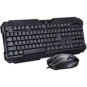 HJJWL Gaming Keyboard and Mouse, Keyboard and Mouse,Rechargeable Compact Quiet Full-Size Keyboard and Mouse Combo with Nano USB Receiver for Windows, Laptop, PC, Notebook