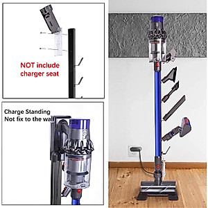 XIGOO Storage-Stand-Docking-Station-Holder Compatible with V15 V11 V10 V8 V7 V6 Cordless Vacuum Cleaners & Accessories, Stable Metal Bracket Organizer Rack, Brushed Black