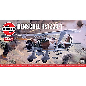 Airfix Vintage Classics Henschel Hs123A-1 1:72 WWII Military Aviation Plastic Model Kit A02051V
