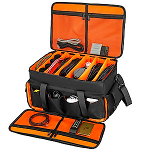 IBVIVIC High Capacity Gig Band Cable File Bag, 600D Oxford With with Adjustable Dividers and Double Separate Bags, for Cords, Sound Equipment, DJ Gear, Musician Accessories