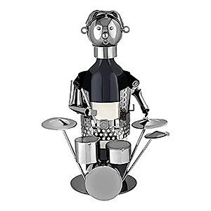 Broadway Gift Drummer Metal Instrument Wine Bottle Decoration