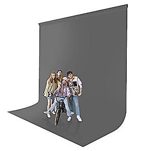 Julius Studio 10 x 16 ft. / 120 x 192 inch Large Gray Backdrop Background Screen, High Density 150 GSM Premium Material for Professional Photo Video Studio, Pure Grey Muslin, JSAG486