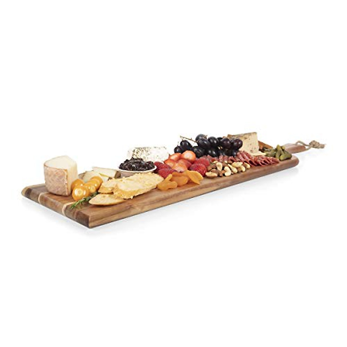 TOSCANA - a Picnic Time brand - Artisan 30" Acacia Charcuterie Board with Raw Wood Edge, Cheese Board, Serving Platter, (Acacia Wood)