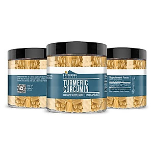 Earthborn Elements Turmeric Curcumin 200 Capsules, Pure & Undiluted, No Additives