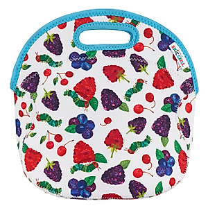 FUN KINS Insulated Lunch Bag for Kids | Durable, Machine Washable | Premium Quality | Interior Pocket & Name Tag | Large Size Lunch Bag (World of Eric Carle, Berries)