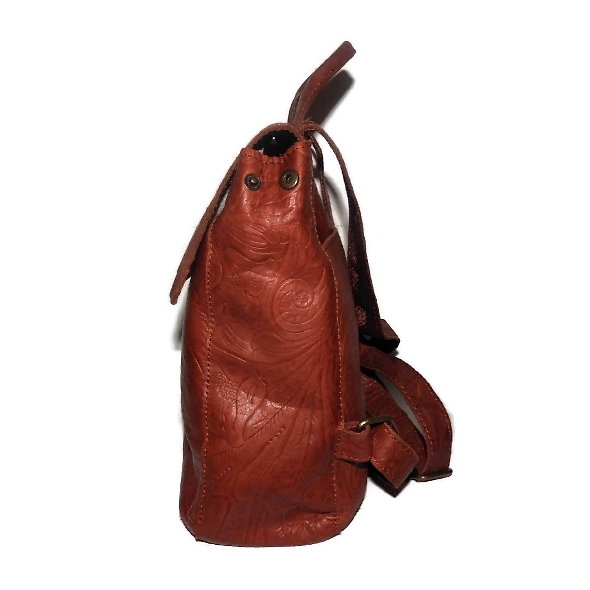 American Leather Co. - Liberty Backpack - Highly Functional & Superbly Fashionable - Brandy Tooled