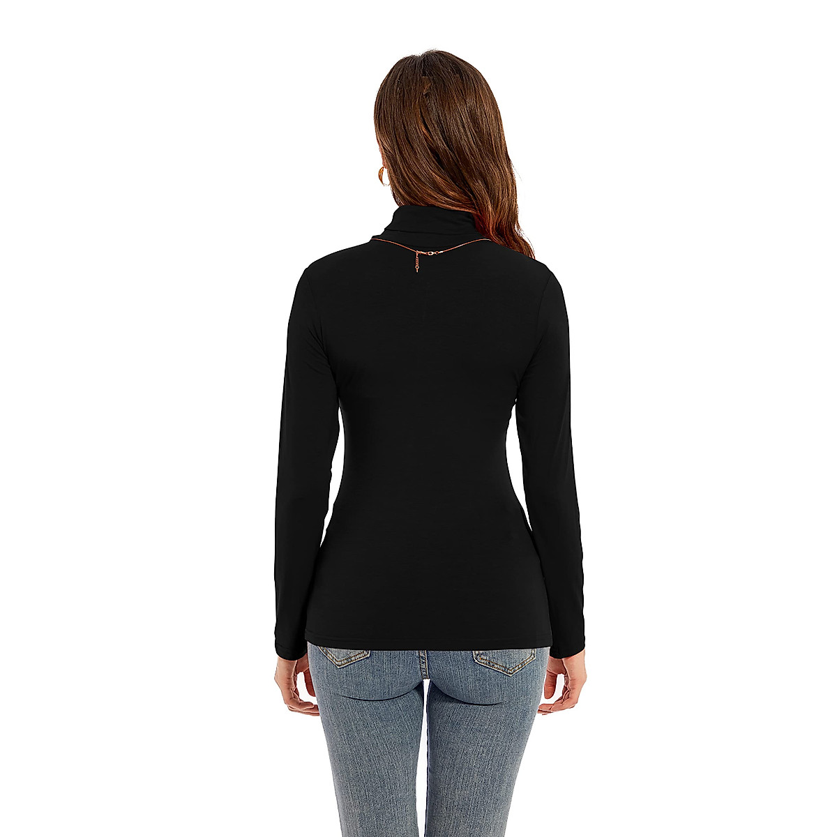 Anyeager Black Turtleneck for Women Dark Academia Clothing Turtle Neck Long Sleeves for Women Thermal Shirts for Women Medium