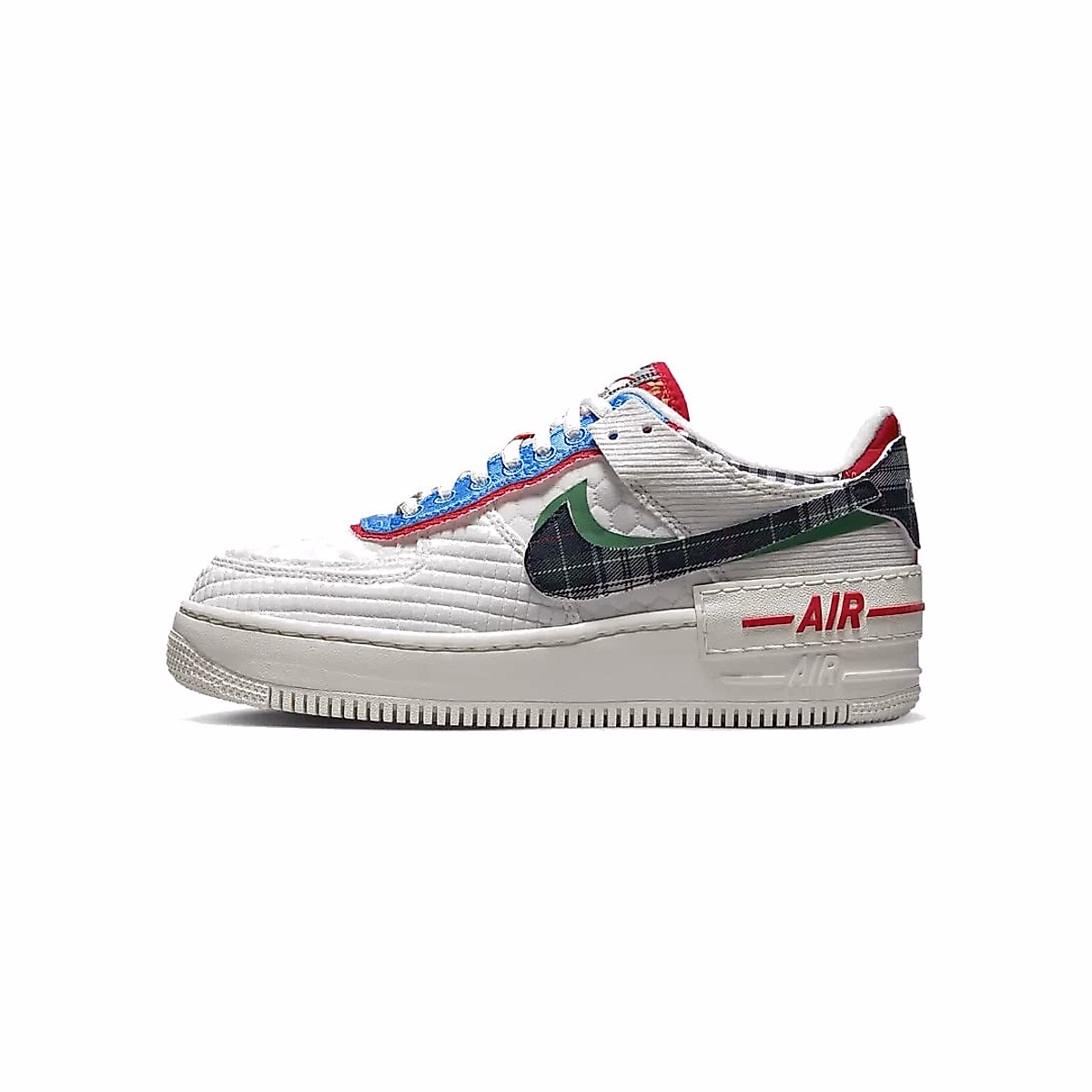 Women's Air Force 1 Shadow - Size 7 US - Sail/Multi-Color-Classic Green