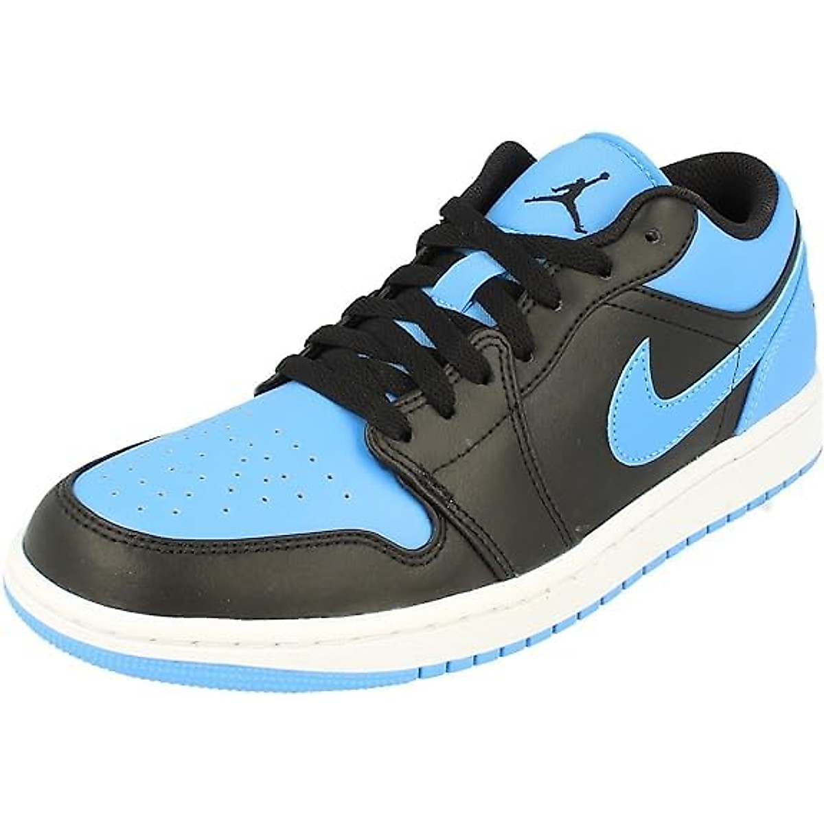 NIKE Men's Air Jordan 1 Low Sneaker, Black Black Blue University, 8.5