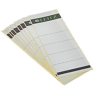 Leitz Self Adhesive Replacement Spine Labels for Standard 80 mm Lever Arch Files, Wide and Short, 61 x 192 mm, Paper, 16420085 - Grey, Pack of 10