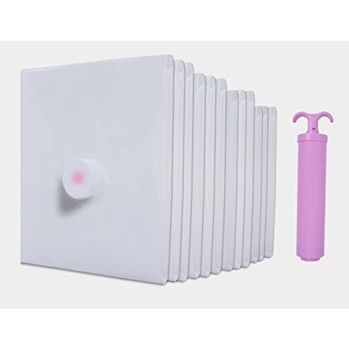 Aovee 12 Pack Premium Vacuum Storage Bags with Free Hand Pump, Five layer thickening, Double-Zip Seal and Triple Seal Turbo-Valve,12 Pack (3 Jumbo, 3 Large, 3 Medium, 3 Small) Reusable Vacuum Compression Space-saving Bag