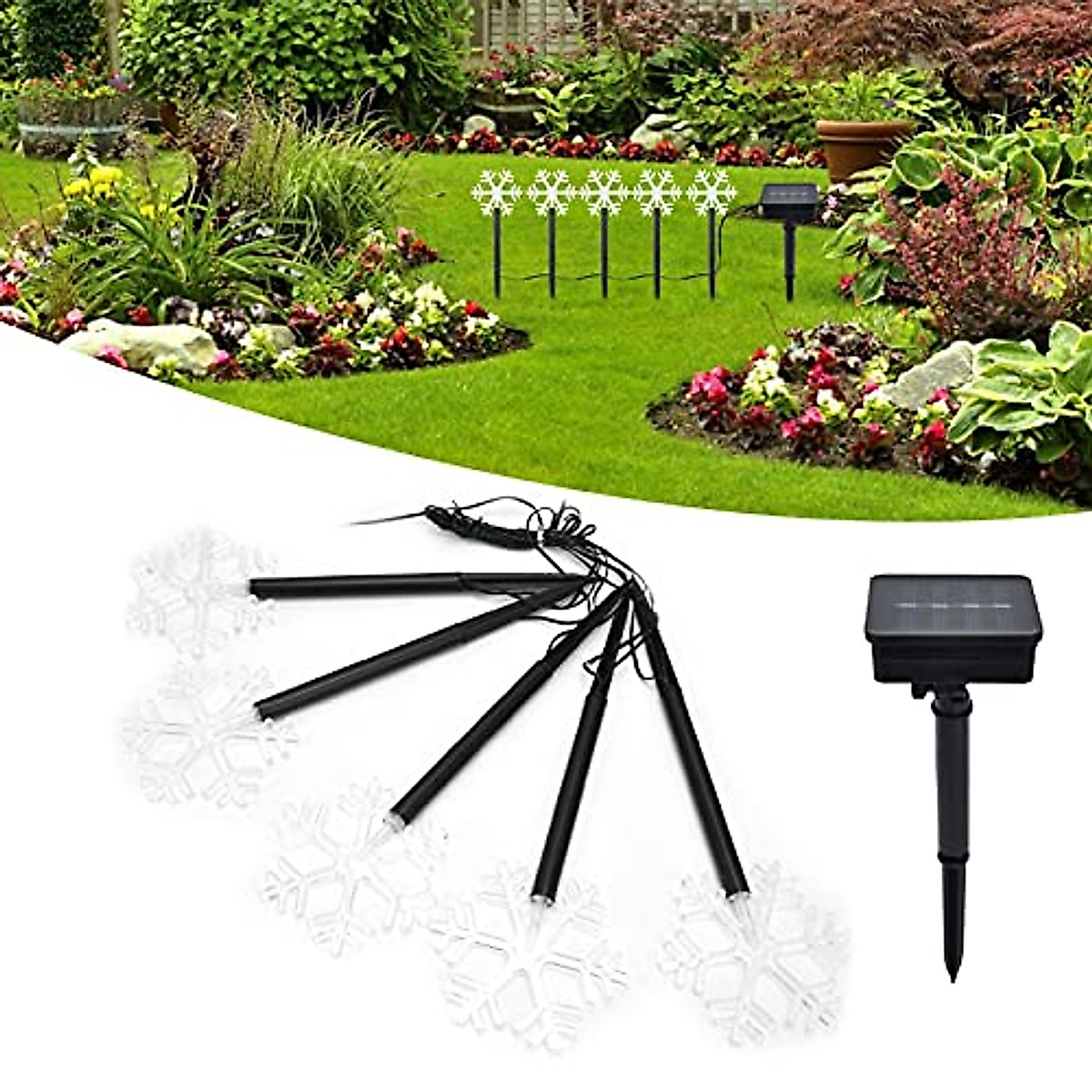 Solar Lawn Light, Automatic Durable Waterproof LED Garden Light Snowflake Shape Beautiful for Home for Garden Landscape for Outdoor for Courtyardsyard