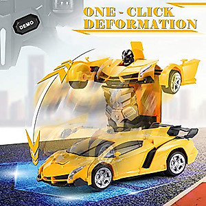 Dolanus Remote Control Car - Transform Robot RC Cars Contains All Batteries: One-Button Deformation and 360 Degree Rotating Drifting, Present Christmas Birthday Gift for Boys/Girls