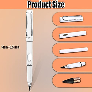 Ablink 6pcs Everlasting Pencil, Inkless Pencils Eternal with 6pcs Replacement Nibs, Infinite Pencil Magic Pencils, Portable Reusable Erasable Writing Pencil, for Writing Art Sketch Painting Tool