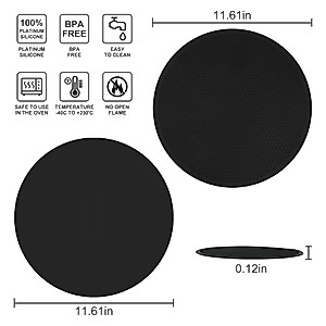 Viwehots Silicone Trivet Mat -Pot Holders-Large Round Trivets for Hot Dishes-Pots & Pans, Dia11.81 Microwave Use Plate Cover Mat, Multifunction Counter Silicone Mats, Durable Kitchen Drying Mat Blue