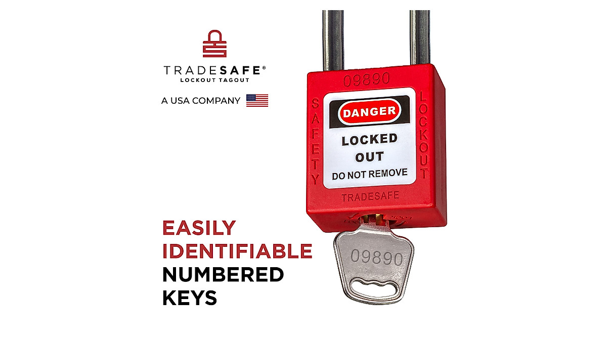TRADESAFE Lockout Tagout Set - 10 Keyed Alike Locks
