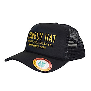 Sendero Provisions Co. Cowboy Hat Embroidered Logo Snapback Trucker Cap One Size (Black/Gold)