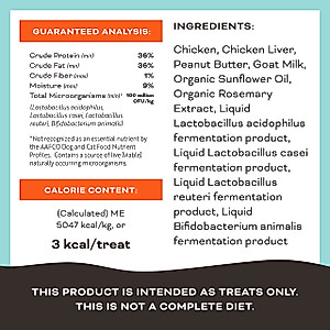 Primal Freeze Dried Dog Treats; Chicken & Peanut Butter Dog Treats with Goat Milk for Dogs, You're My Butter Half, Grain Free Training Treats for Dogs with Probiotics, 2 oz (Pack of 2)