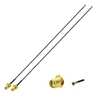 Superbat U.fl/IPEX MHF4 Cable Mini PCI to SMA Bulkhead Coaxial Cable 12inch for M.2 NGFF Interface Wireless Routers Mini PCIe Cards Network Extension Pigtail PCI WiFi Repeater 2-Pack