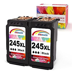 245XL Black Ink Cartridge Replacement for Canon 245 XL 243 Black Ink cartridges for Canon MX490 MX492 TR4520 TR4522 TS3322 TS3122 TS202 MG2522 MG3022 (2-Black)
