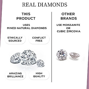 Jewelili Womens Heart Yellow Gold Over Sterling Silver Necklace with Natural White Round and Baguette Diamonds 1/4 Cttw 18" Box Chain