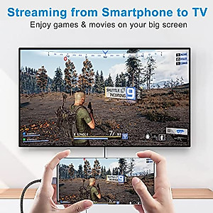 PEUZAVA USB C to HDMI Cable 6ft, Preminum 4K Type C (Thunderbolt 3/4) to HDMI Braided Cord Compatible with MacBook Pro 2020/2019/2018, MacBook Air/iPad Pro 2018, Samsung Galaxy S10/S9, Surface Book 2