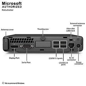 HP ProDesk 400 G3 Desktop Mini Computer, Intel Quad Core I5-6500T up to 3.1GHz, 16G DDR4, 512G SSD, N/A, WiFi, BT, DP, VGA, Windows 10 Pro 64 Bit Language Supports English/Spanish/French(Renewed)