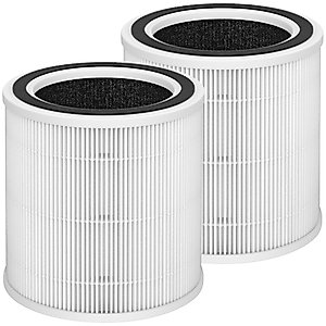 Breabetter AC400 True HEPA Replacement Filter Compatible with Purivortex AC400 Purifiers, 3-in-1 H13 True HEPA Filter（2-Pack）-White