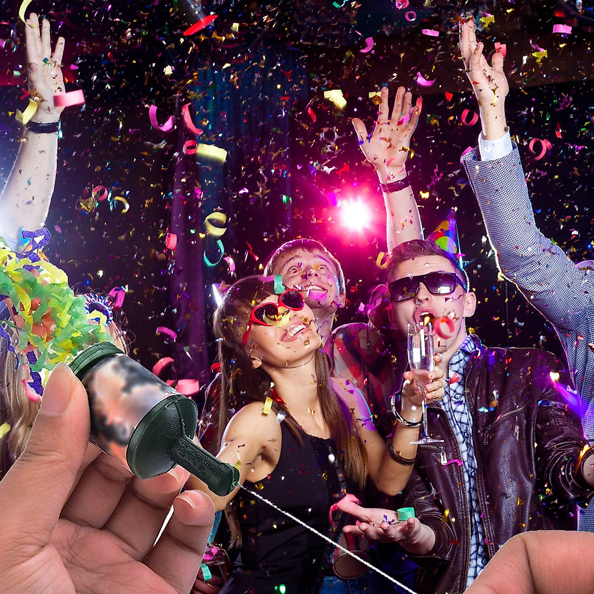 50Pcs Kids Mini Confetti Party Poppers for Wedding Birthday Graduation, Baby Shower Kids Toy Safe Confetti Poppers for Kids, Fun Party Supplies, Christmas Halloween Decorations