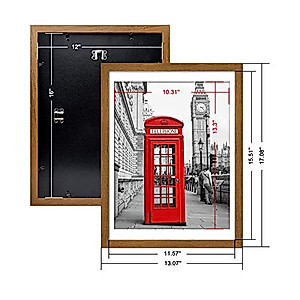 Relwaso 12x16 Frames Made to Display 11x14 Pictures with Mat or 12 x 16 Photo Without Mat, Picture Frames Made of Solid Wood for Vertical or Horizontal Wall Mounting