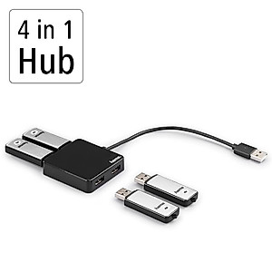 Hama USB Hub, 4 Ports, USB 2.0, 480 Gbps, Black, 00200121
