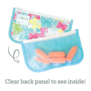 green sprouts Reusable Snack Bags (2 Pack) Holds Food, Utensils, Wipes, & More Food-Safe, Waterproof, Easy-Clean Material