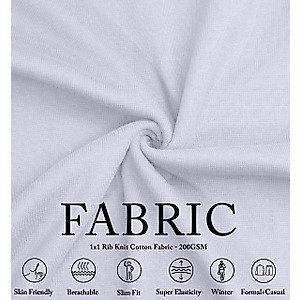 URBAN BUCK Men Turtleneck Long Sleeve Striped Shirt Ribbed Knitted White Turtle Neck Kosco Pullover Sweater (M)