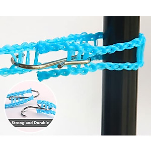 Cafurty 26-ft Portable Travel Clothesline, Adjustable for Indoor Outdoor Laundry Line, Upgraded Version Windproof Non-Slip Clothes Line, Clotheslines for Camping Travel and Home Use - Blue