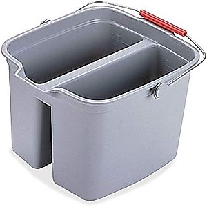 Rubbermaid 261700GRAY Double Pail Cleaning Buckets, 17-Quarts, Gray