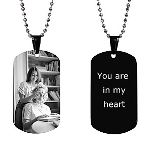 OYEFLY Custom Personalized Photo Picture Text Engraved Necklace Pendant For Lover Couples (1)