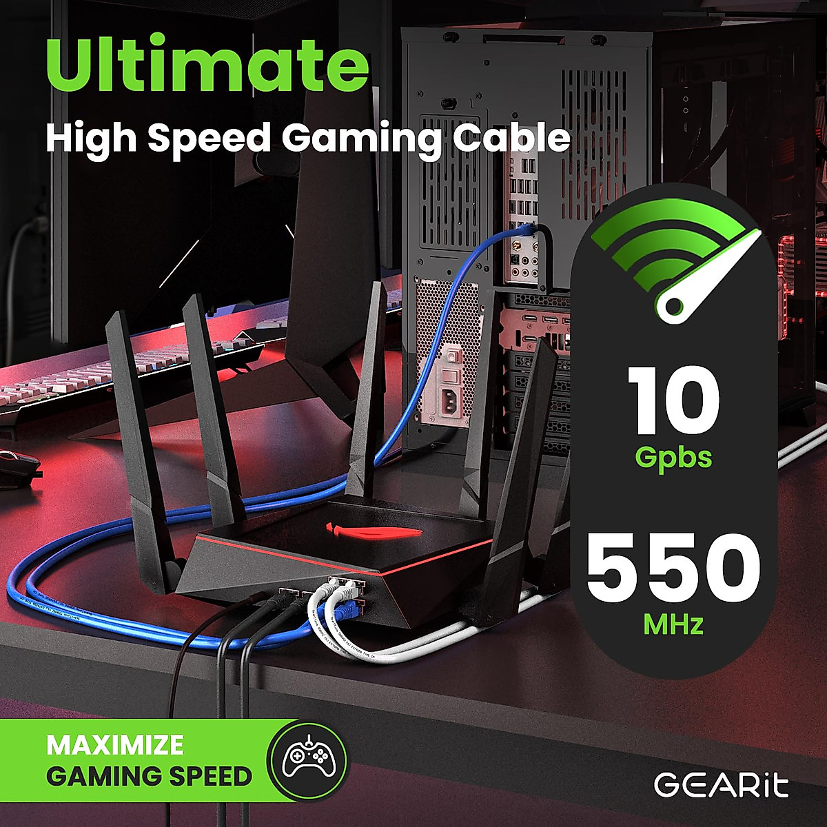 GearIT Cat 6 Ethernet Cable Cat 6 Patch Cable, Cat 6 Cable, Cat6 Ethernet Cable, Network Cable, Internet Cable - Black 50 Feet (Pack of 1)