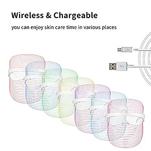 Yofuly 7 Colors L E D Facial Face Mâsk, Portable & Light Face M-Ask Skin Care Device for Home Use